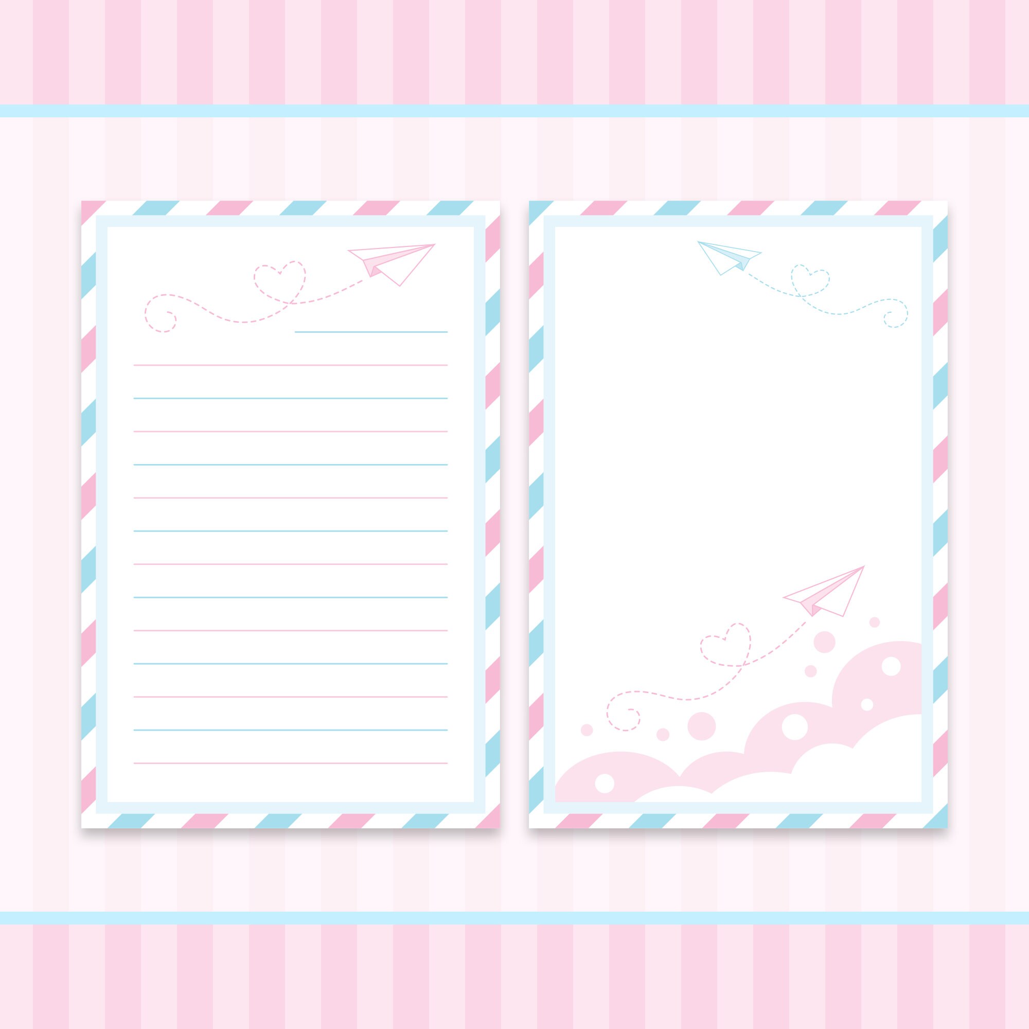 Super Cute Kawaii Pastel Airmail Paper Airplanes - Etsy
