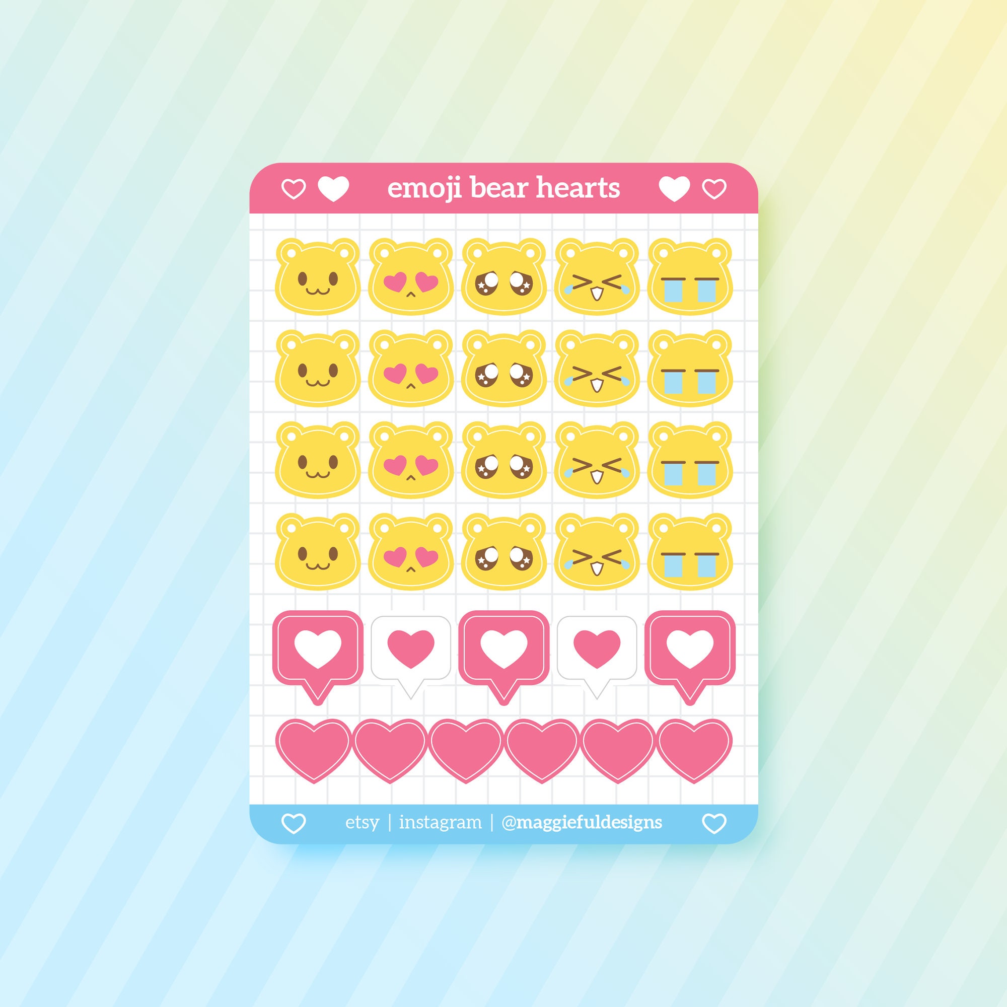 Kawaii Cute Emoji Blobs Yellow Smileys Bears Cats - Etsy