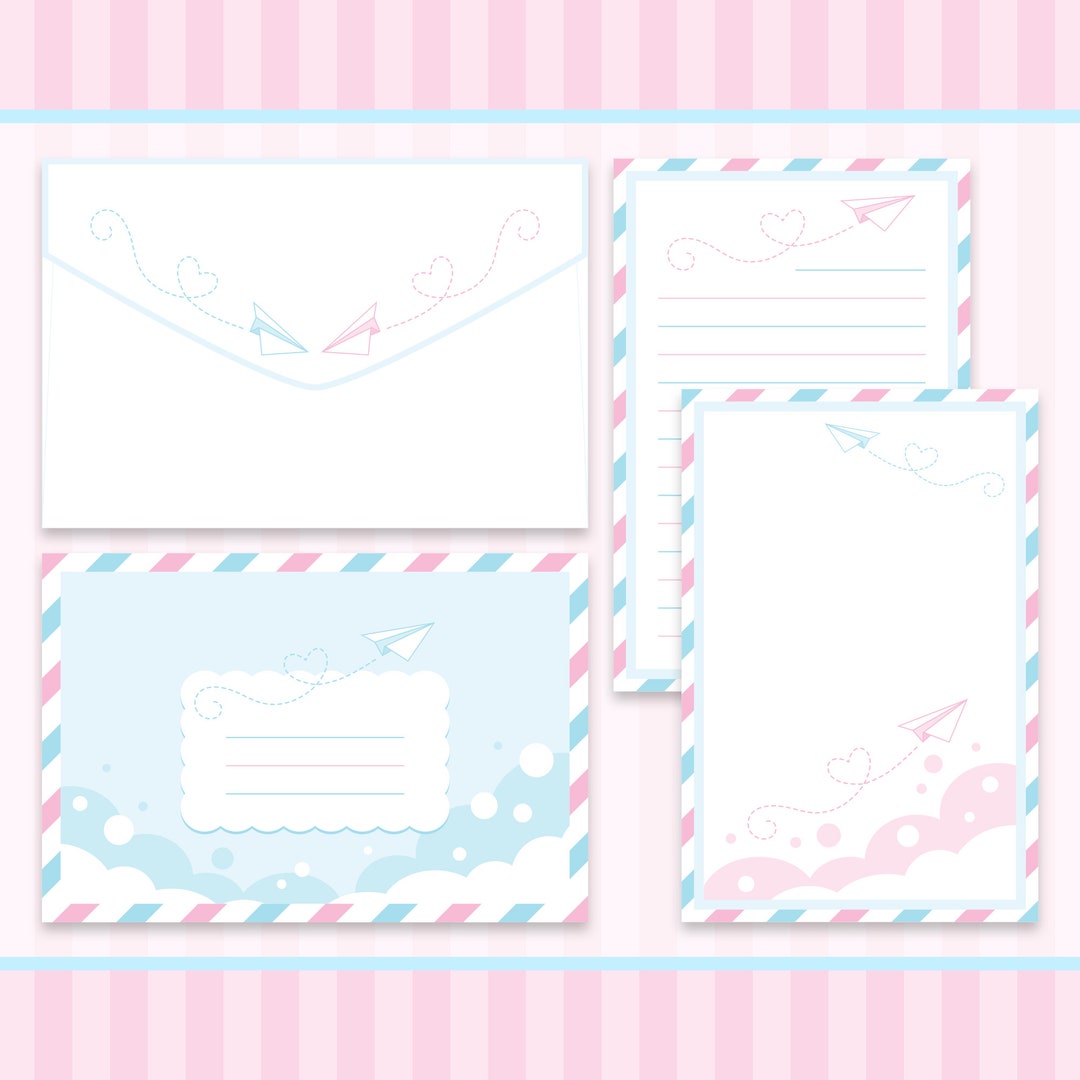 Super Cute Kawaii | Pastel | Airmail | Paper Airplanes | Classic ...
