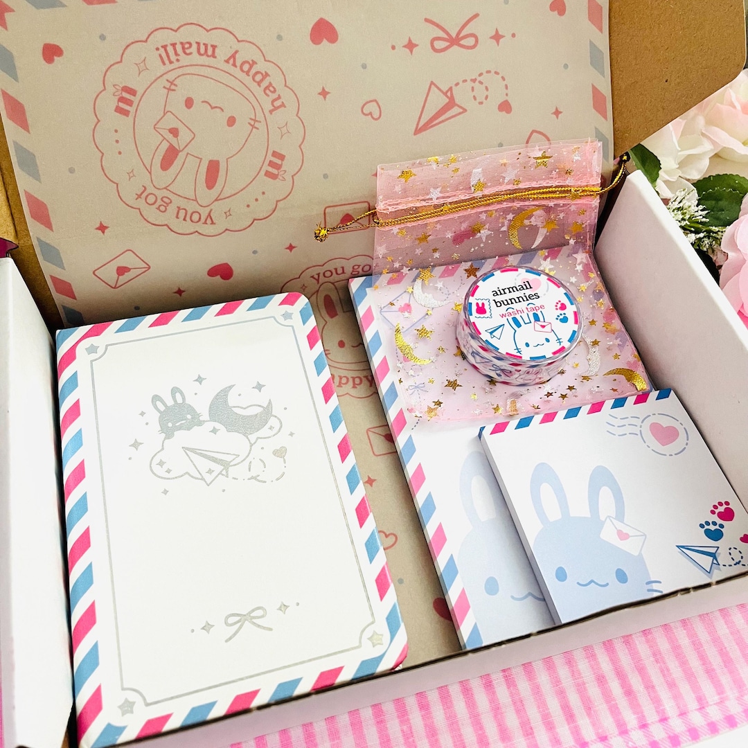 Airmail Collection | Bunny Rabbit | Mail | Red Blue | Holographic A6 ...