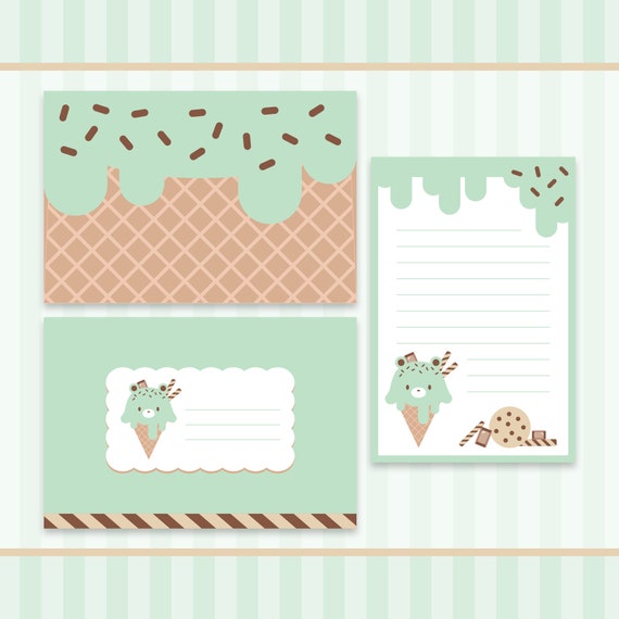 Sweet Kawaii Mint Chocolate Ice Cream Bear Kuma - Etsy