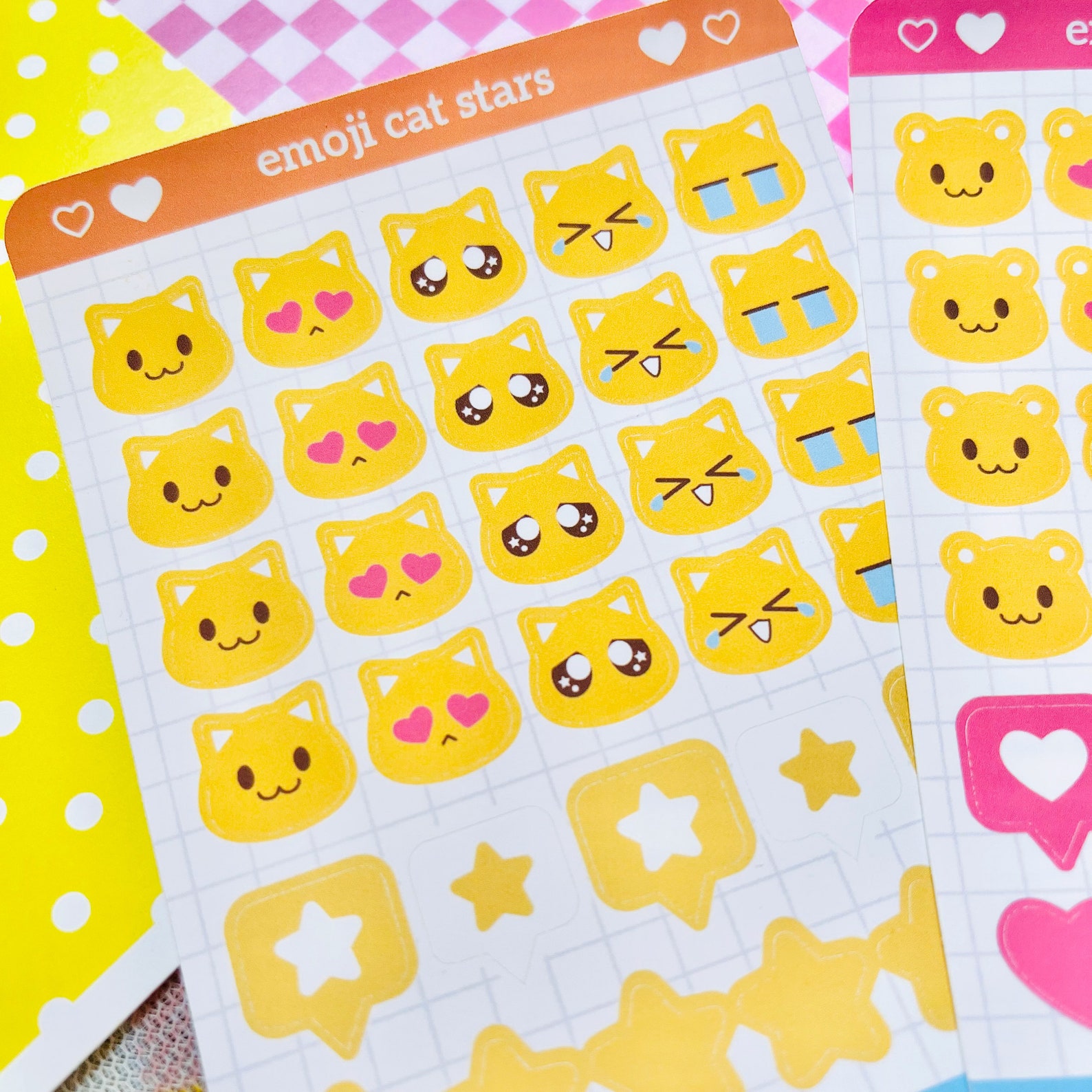 Kawaii Cute Emoji Blobs Yellow Smileys Bears Cats - Etsy