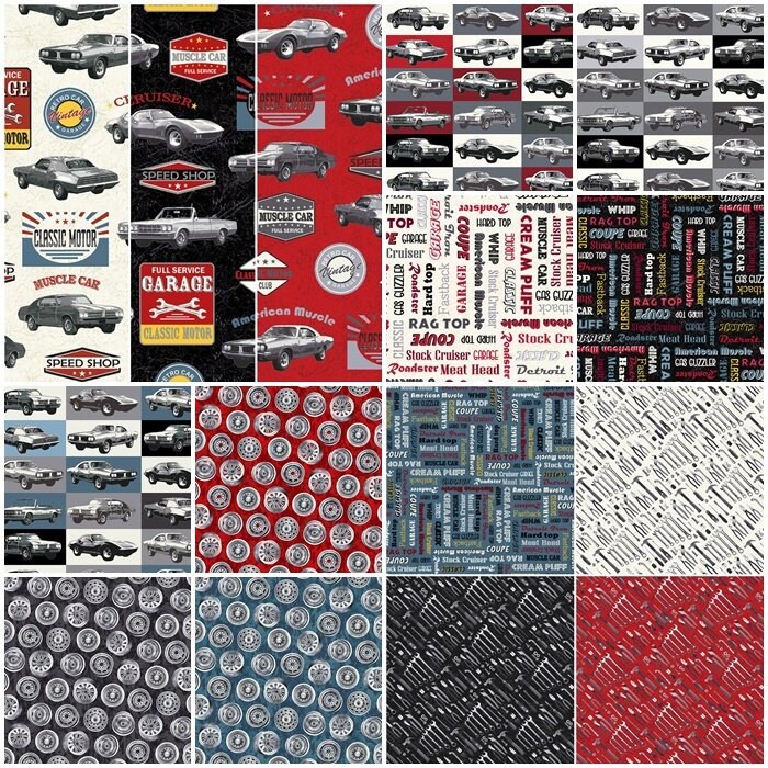 American Muscle Classic Cars Windham Fabrics by - Etsy
