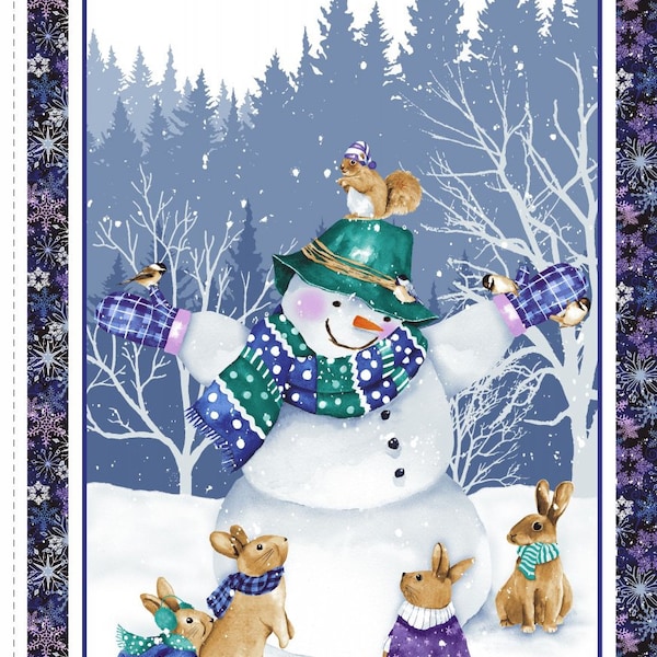 Henry Glass Snowman Fabric - Etsy