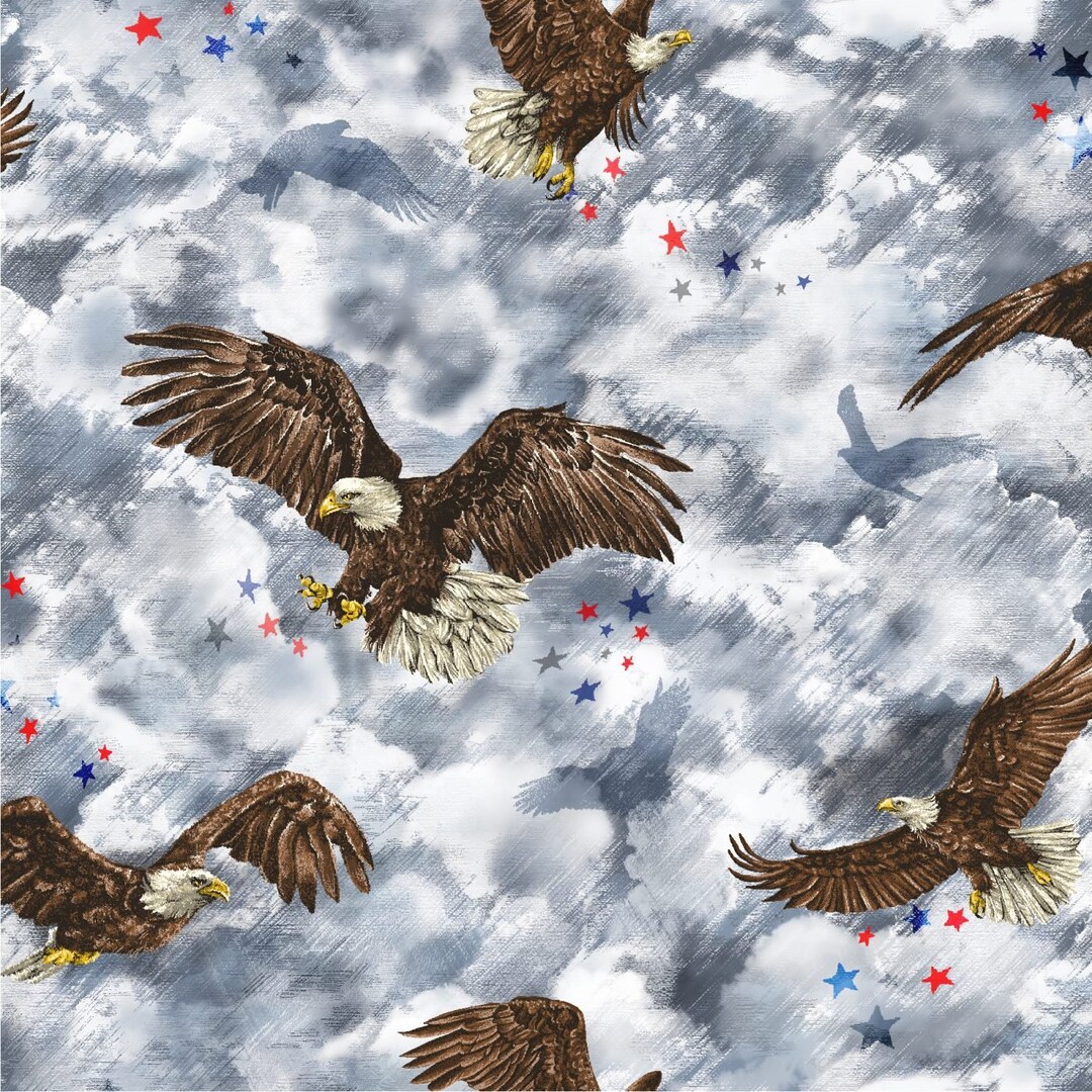 Eagles in Flight - Oasis Fabrics - R.W.B. Too - 59-6761 - Etsy
