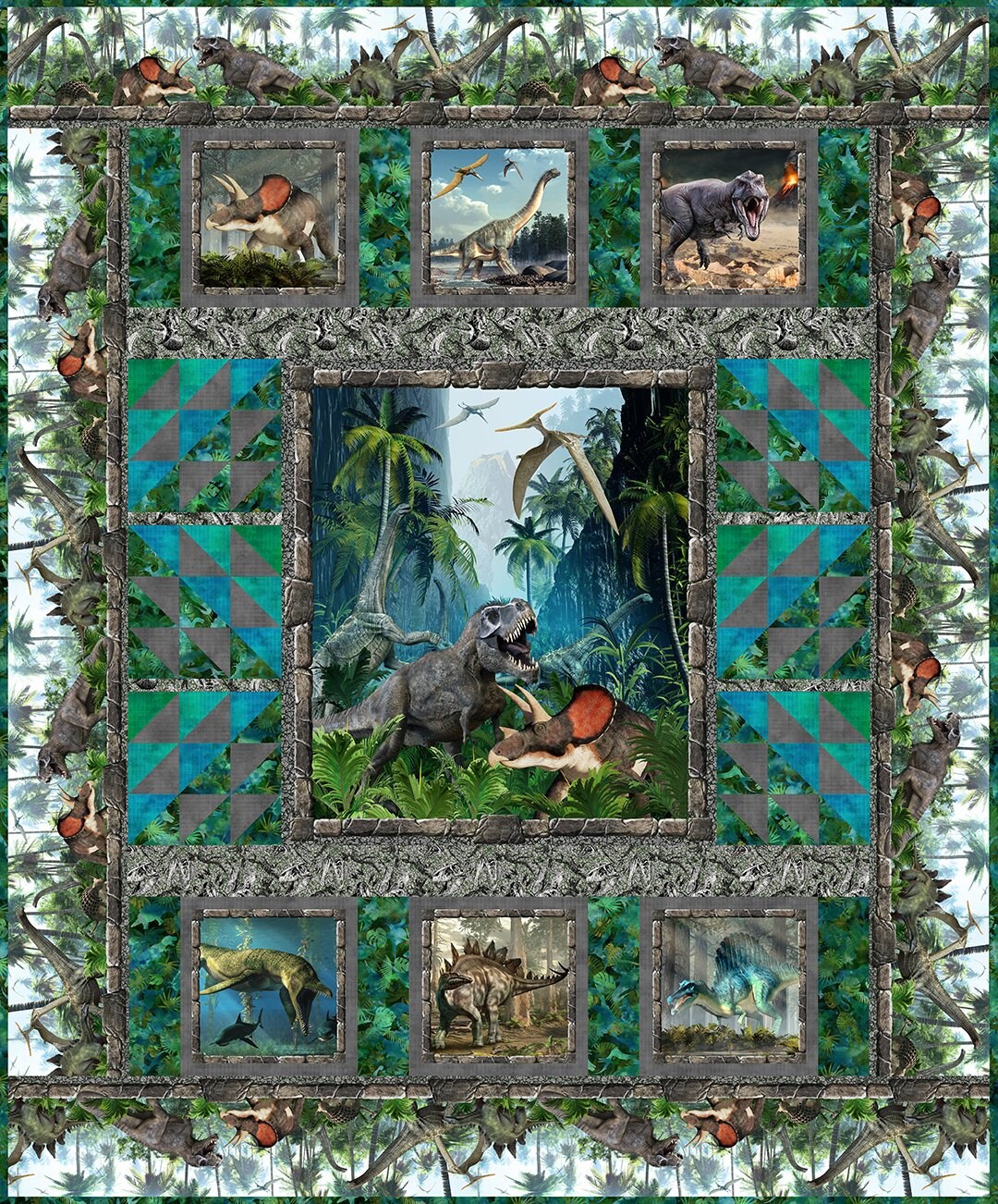 Jurassic Quilt Pattern - Etsy
