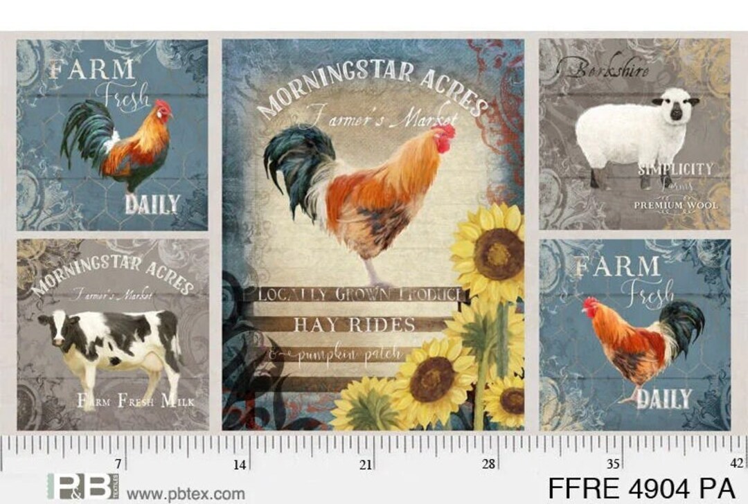 Farm Fresh Panel by Audrey Jeanne Roberts - P&B Textiles - 4904 PA-C - Etsy