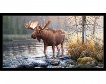 Moose Fabric Multi Moose // Wild Lake by Littlearrowdesign - Etsy