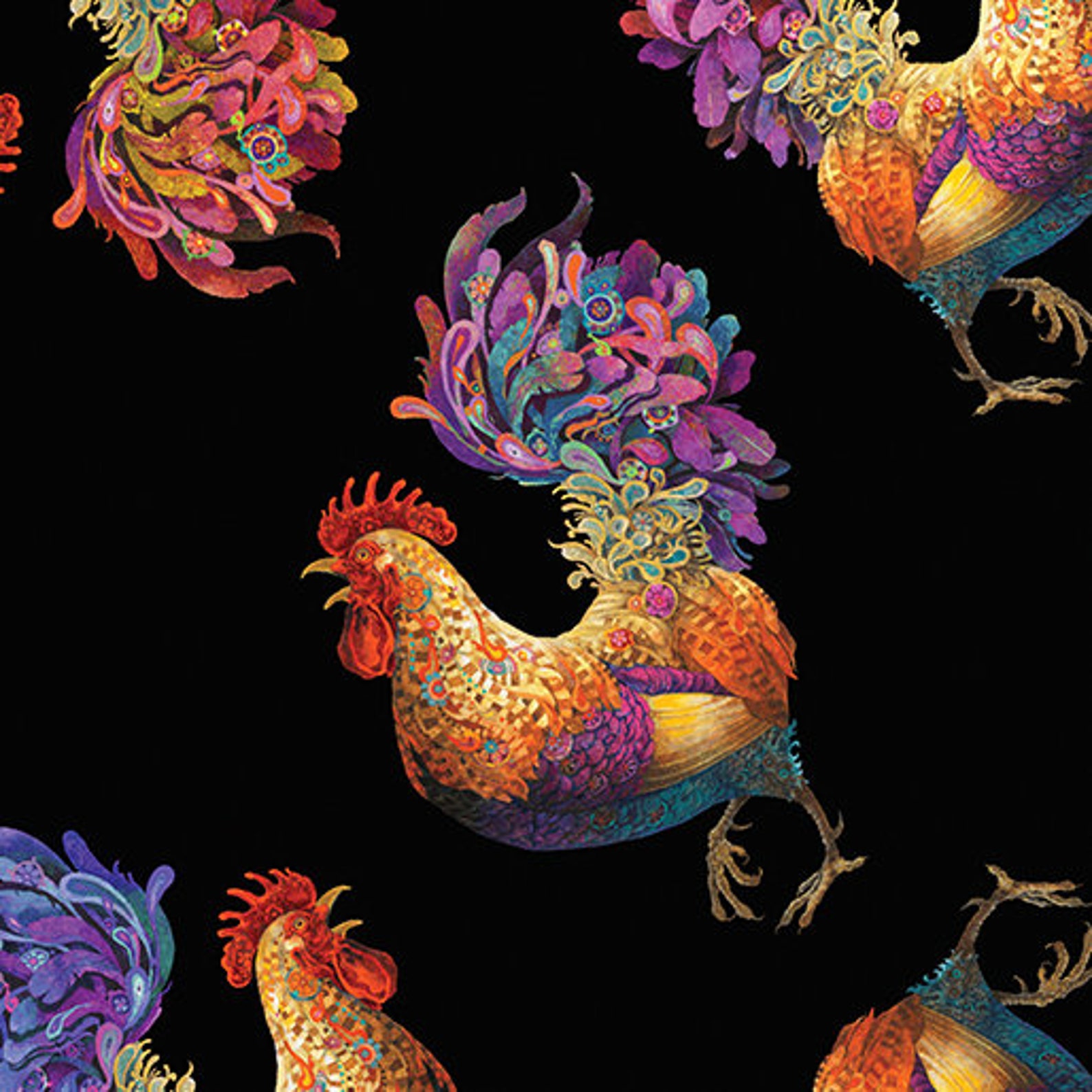 Something to Crow About - by DAVID GALCHUTT for Benartex Fabrics - Etsy
