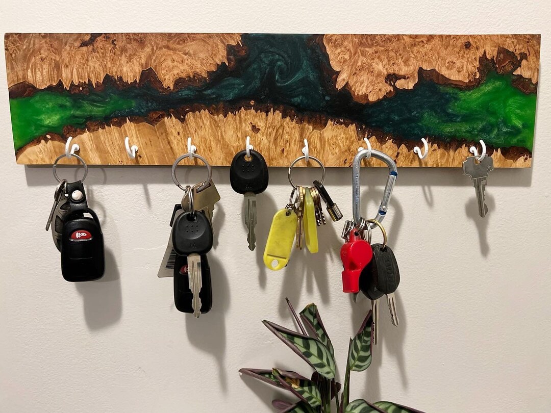 Wood and Epoxy Key Holder - Etsy