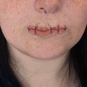 Encapsulated Silicone Stitched Mouth Prosthetic, Scars, Horror, SFX ...