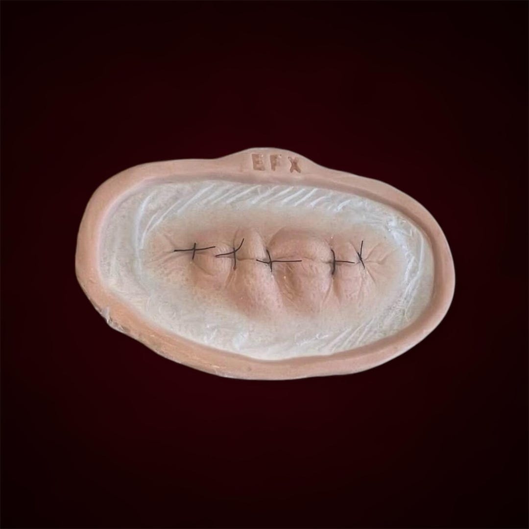Encapsulated Silicone Stitched Mouth Prosthetic, Scars, Horror, SFX ...
