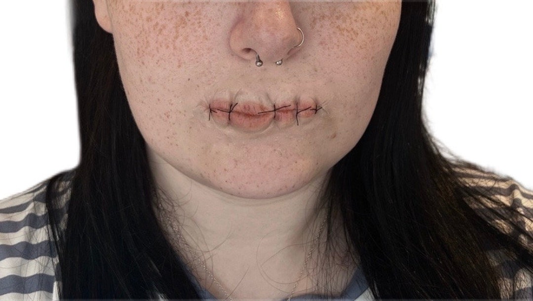 Encapsulated Silicone Stitched Mouth Prosthetic, Scars, Horror, SFX ...