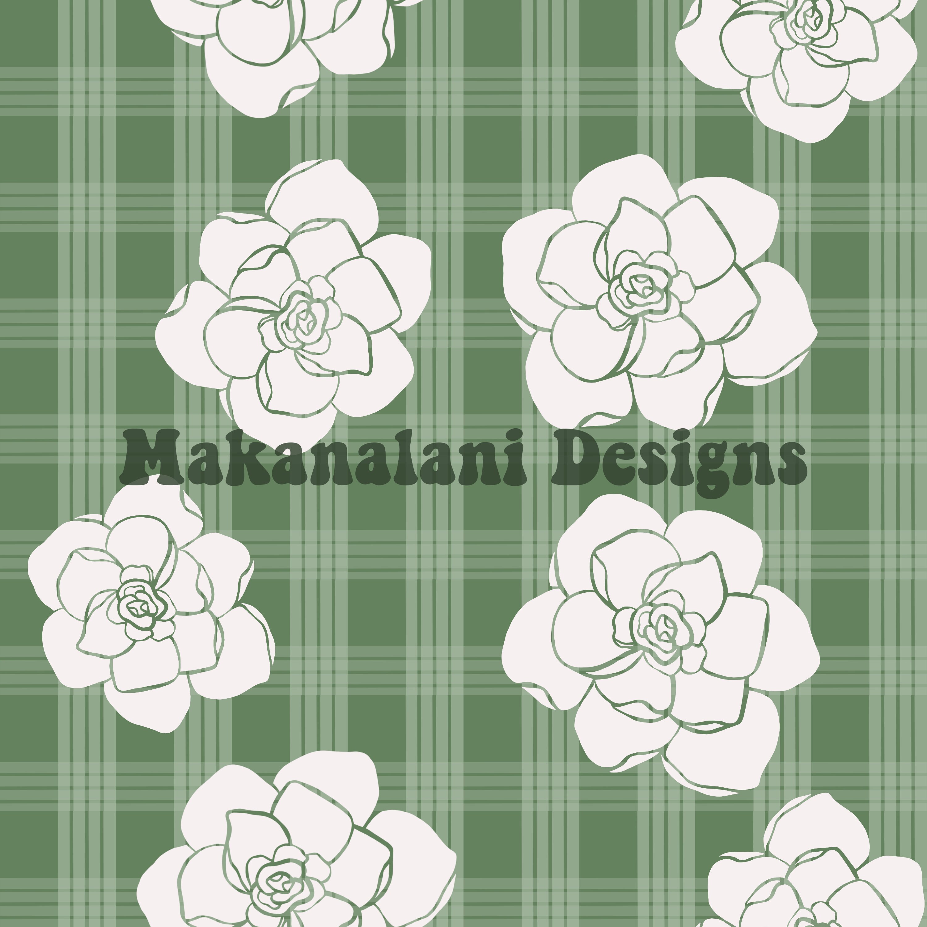 Seamless Pattern Palaka Gardenia Sage - Etsy