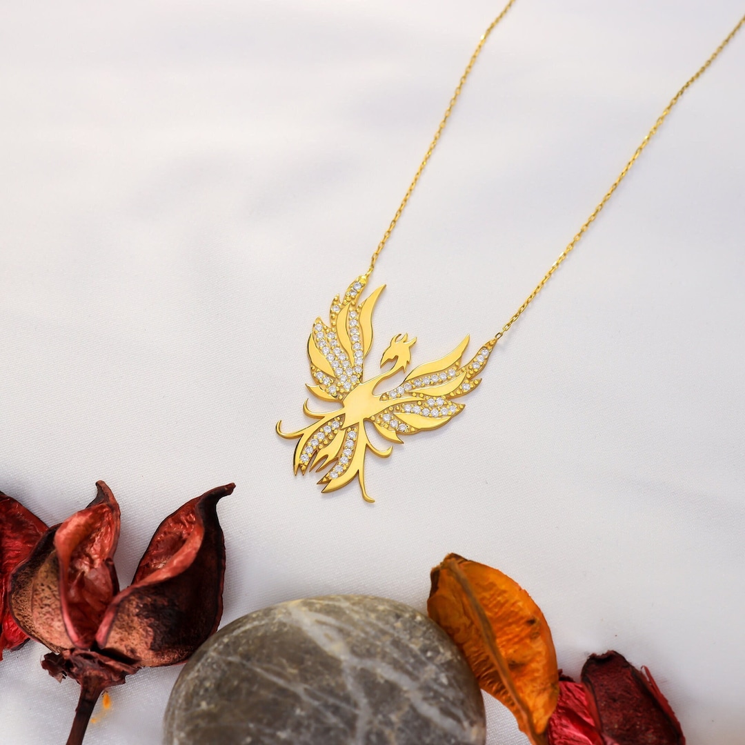 Diamond Real Gold Phoenix Necklace Woman Personalized Gold Jewelry for ...