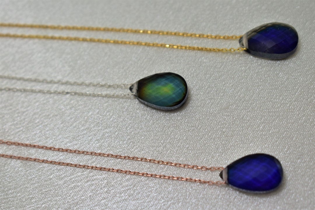 Handmade Mood Jewelry, Motivation Necklace, Changing Color Mood Stone ...