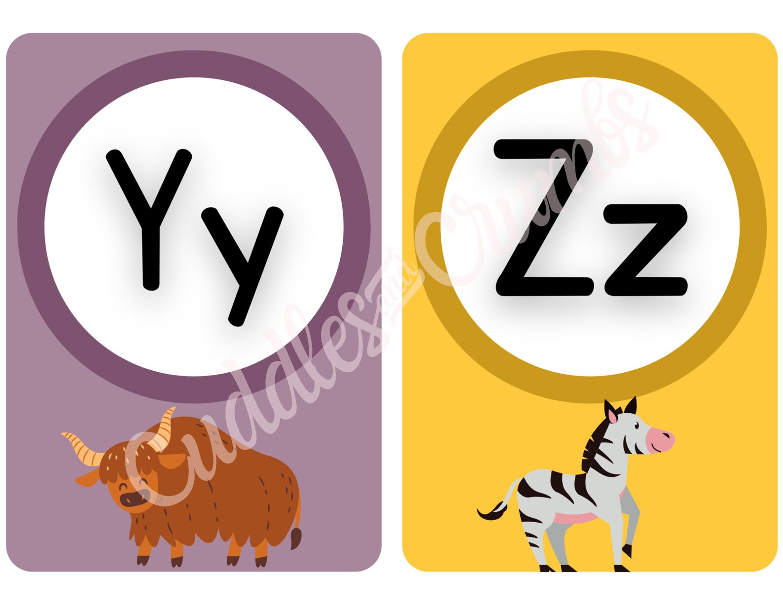 Animal Alphabet Flashcards for Toddlers, Preschool, and Kindergarten ...
