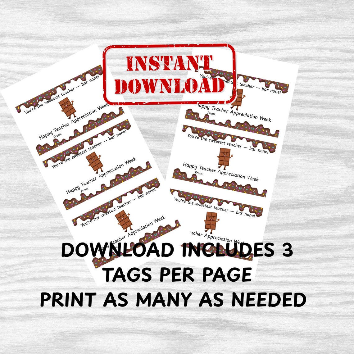 Teacher Printable Gift Tag | Candy Bar Teacher Gift |teacher ...