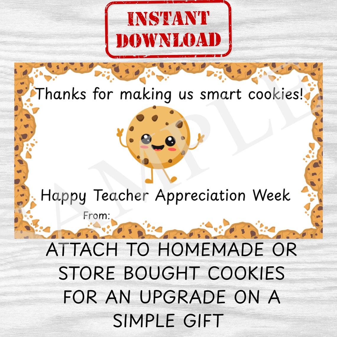Smart Cookie Teacher Appreciation Gift Tags | Printable Teacher Gift ...