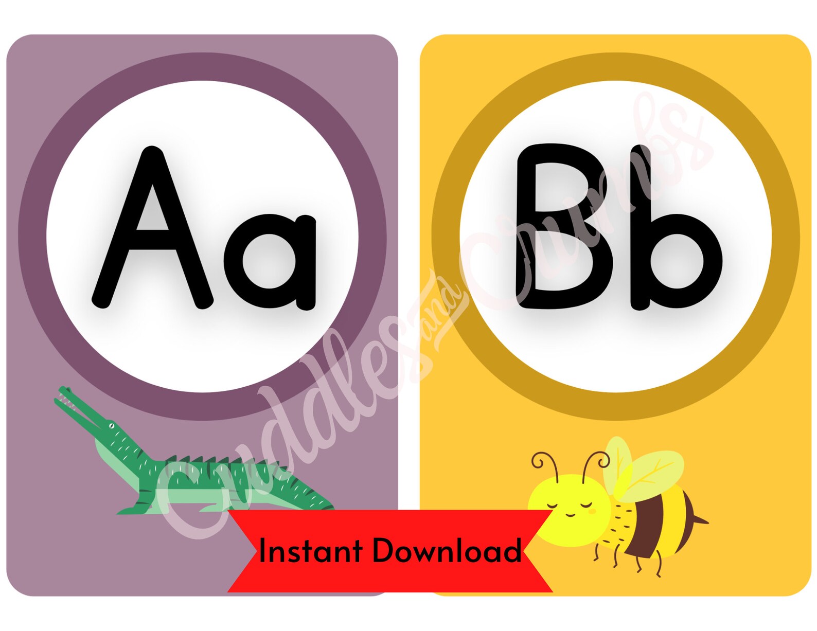 Animal Alphabet Flashcards for Toddlers, Preschool, and Kindergarten ...