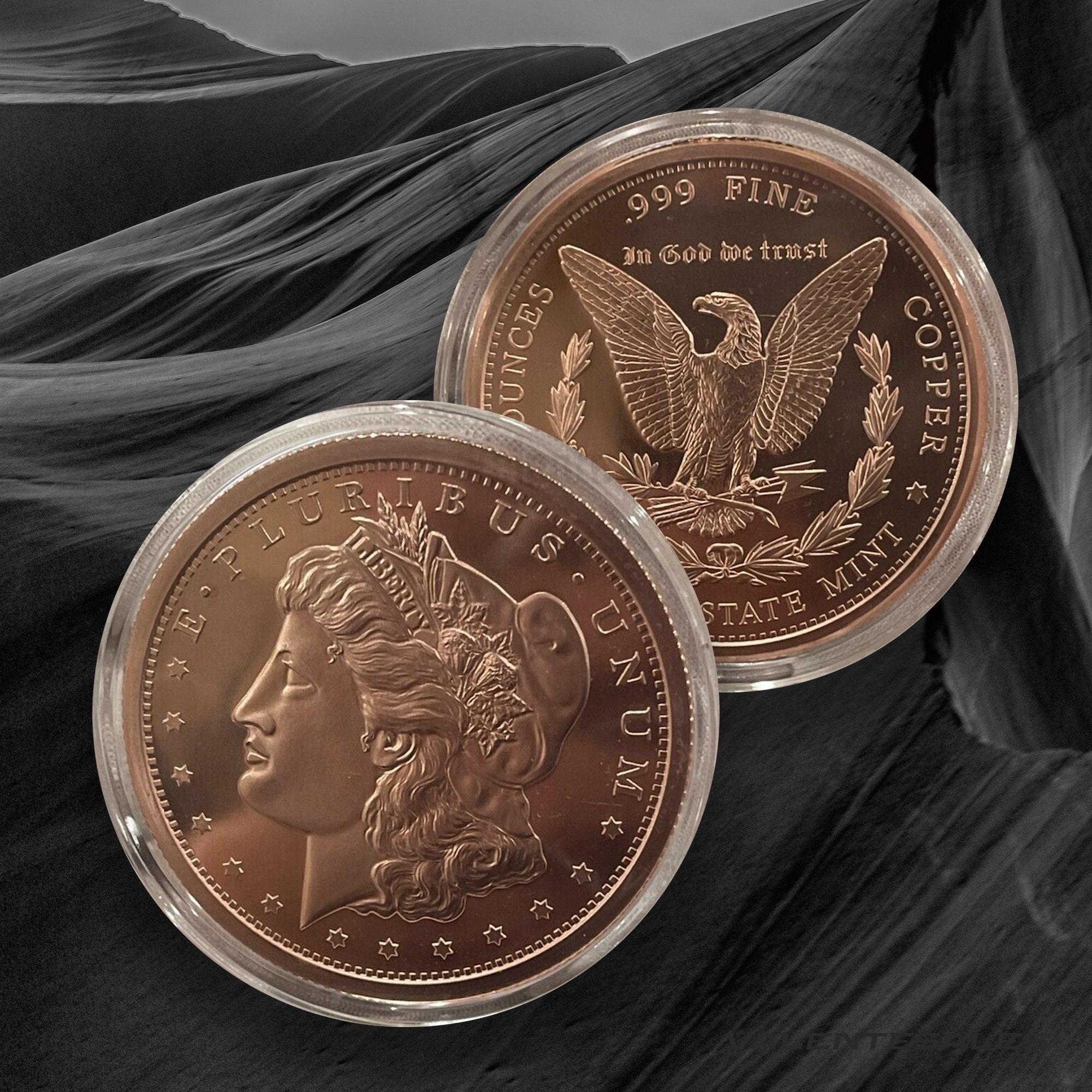 5 Oz Copper Morgan Round Dollar Replica Free Capsule & Gift Bag - Etsy