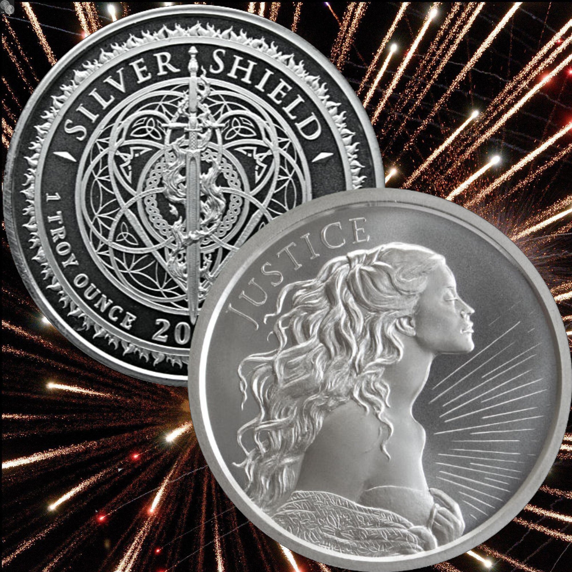 1 Oz Silver Justice Shield BU .999 Round Free Capsule & Gift - Etsy