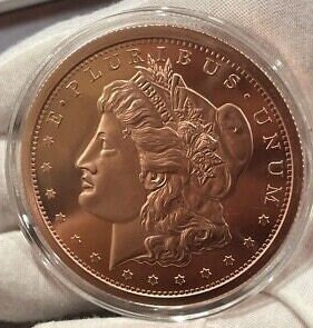 5 Oz Copper Morgan Round Dollar Replica Free Capsule & Gift Bag - Etsy