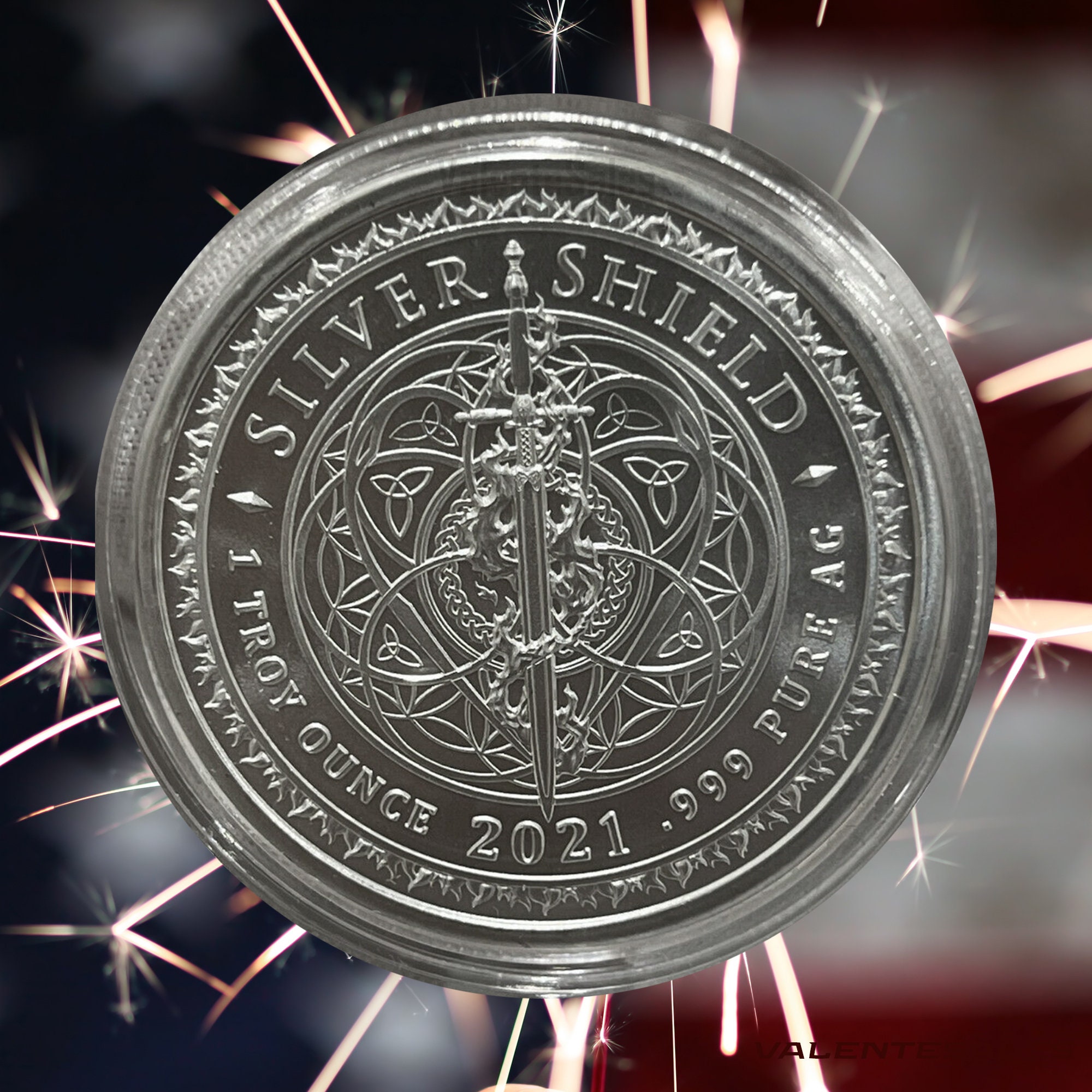 1 Oz Silver Jesus Crucifixion Shield Free Capsule & Gift Bag - Etsy