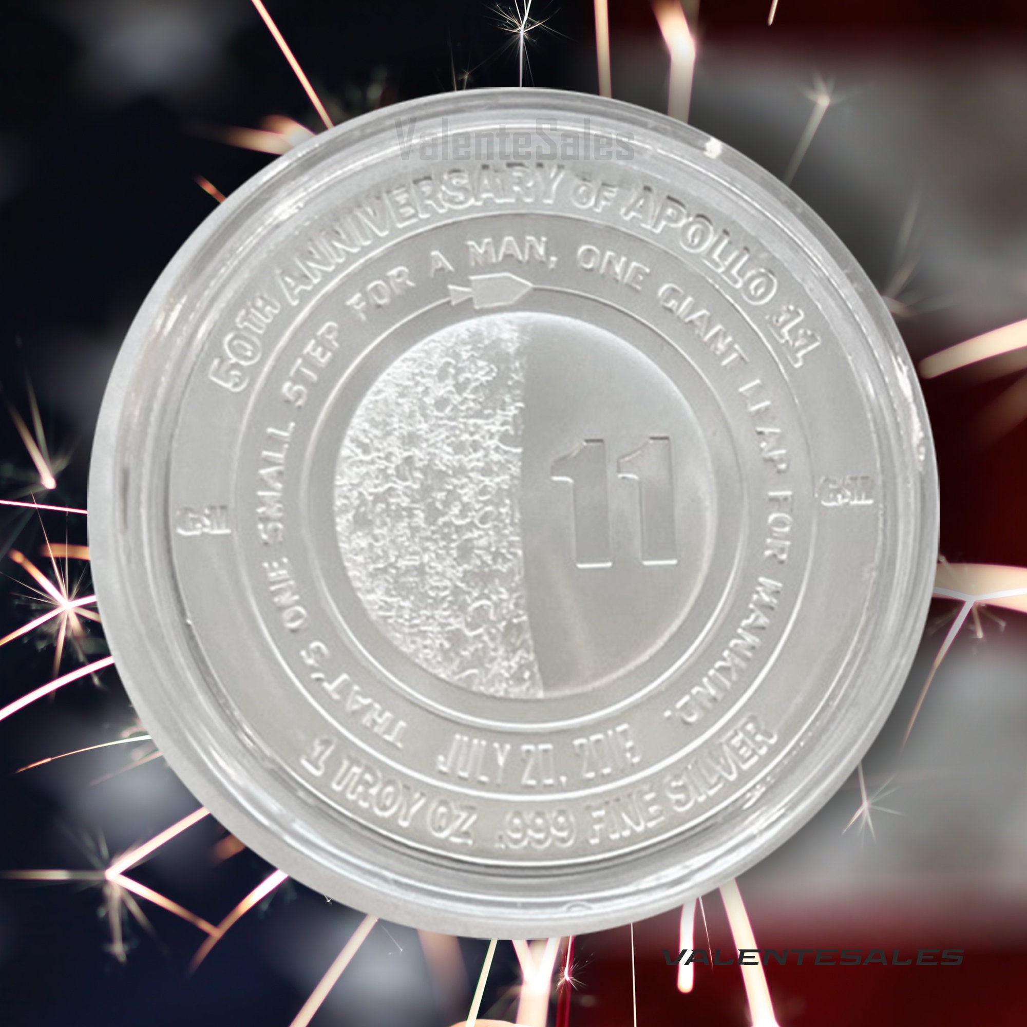 1 Oz Silver Apollo 11 50th Anniversary Authentic Silver Coin - Etsy