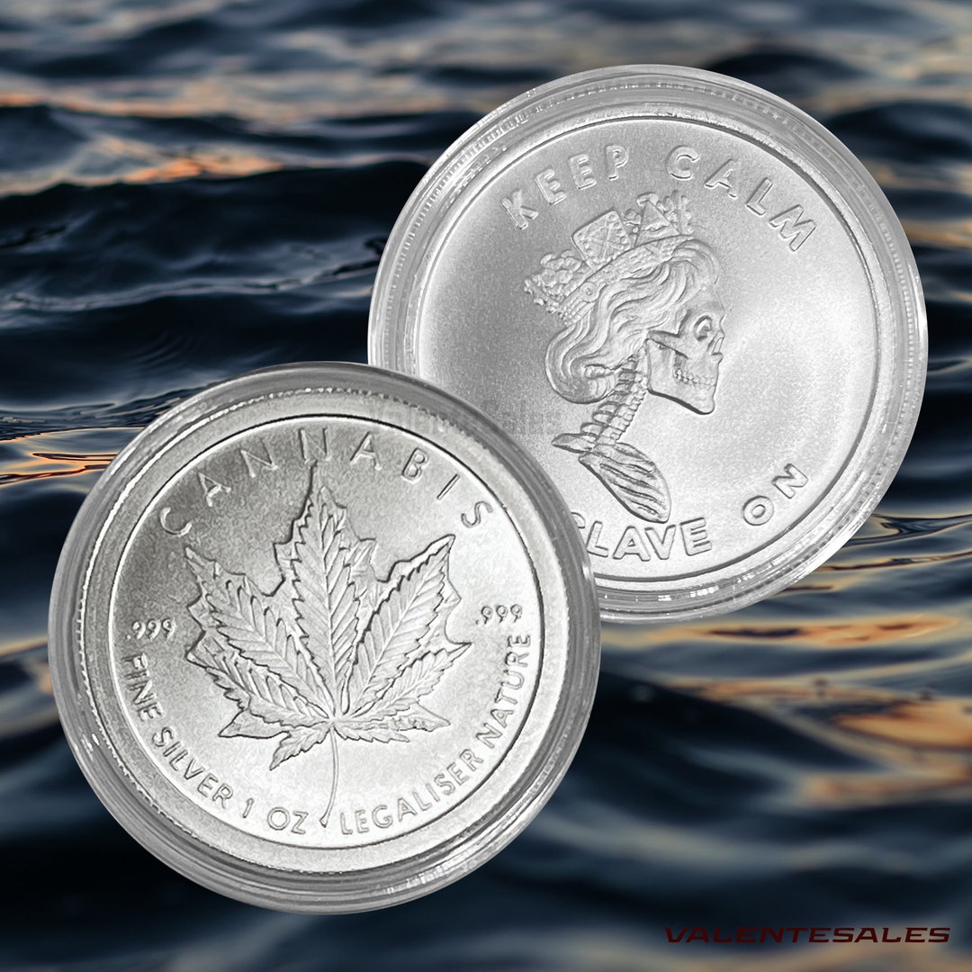 1 Oz Silver Shield Royal Highness Weed Silver Round + Free Capsule ...