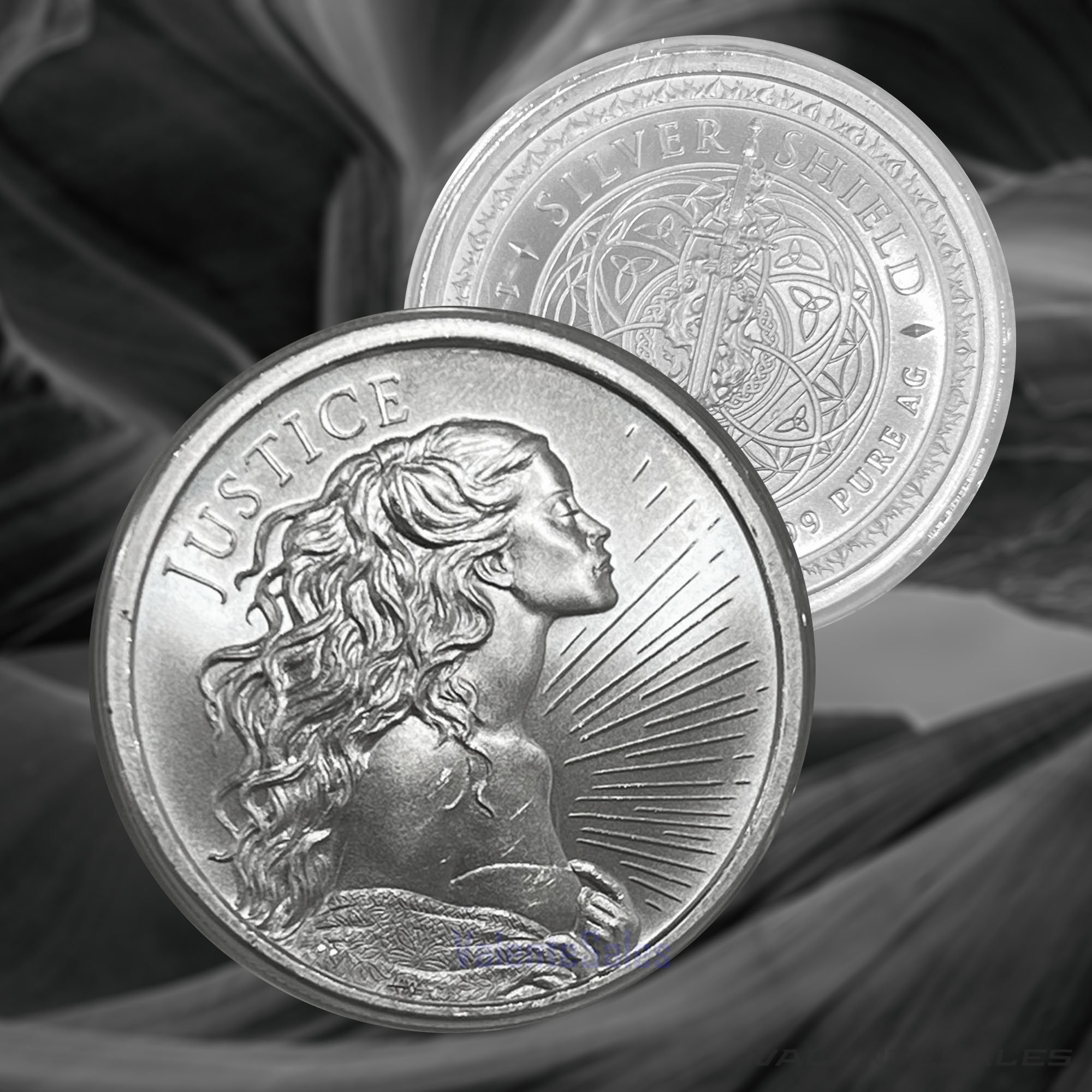 1 Oz Silver Justice Shield BU .999 Round Free Capsule & Gift - Etsy