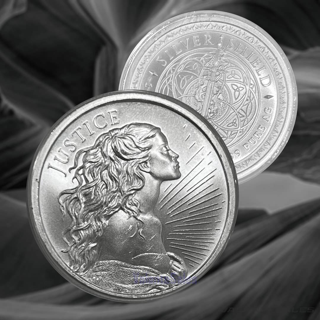 1 Oz Silver Justice Shield BU .999 Round + Free Capsule & Gift Pouch - Etsy