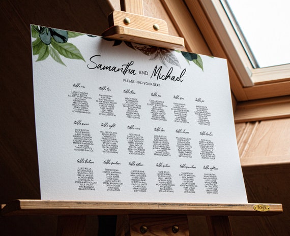 GRACE Wedding Seating Chart Printable Template Download - Etsy