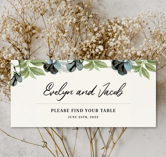 GRACE Wedding Title Cards Printable Template Download Editable - Etsy