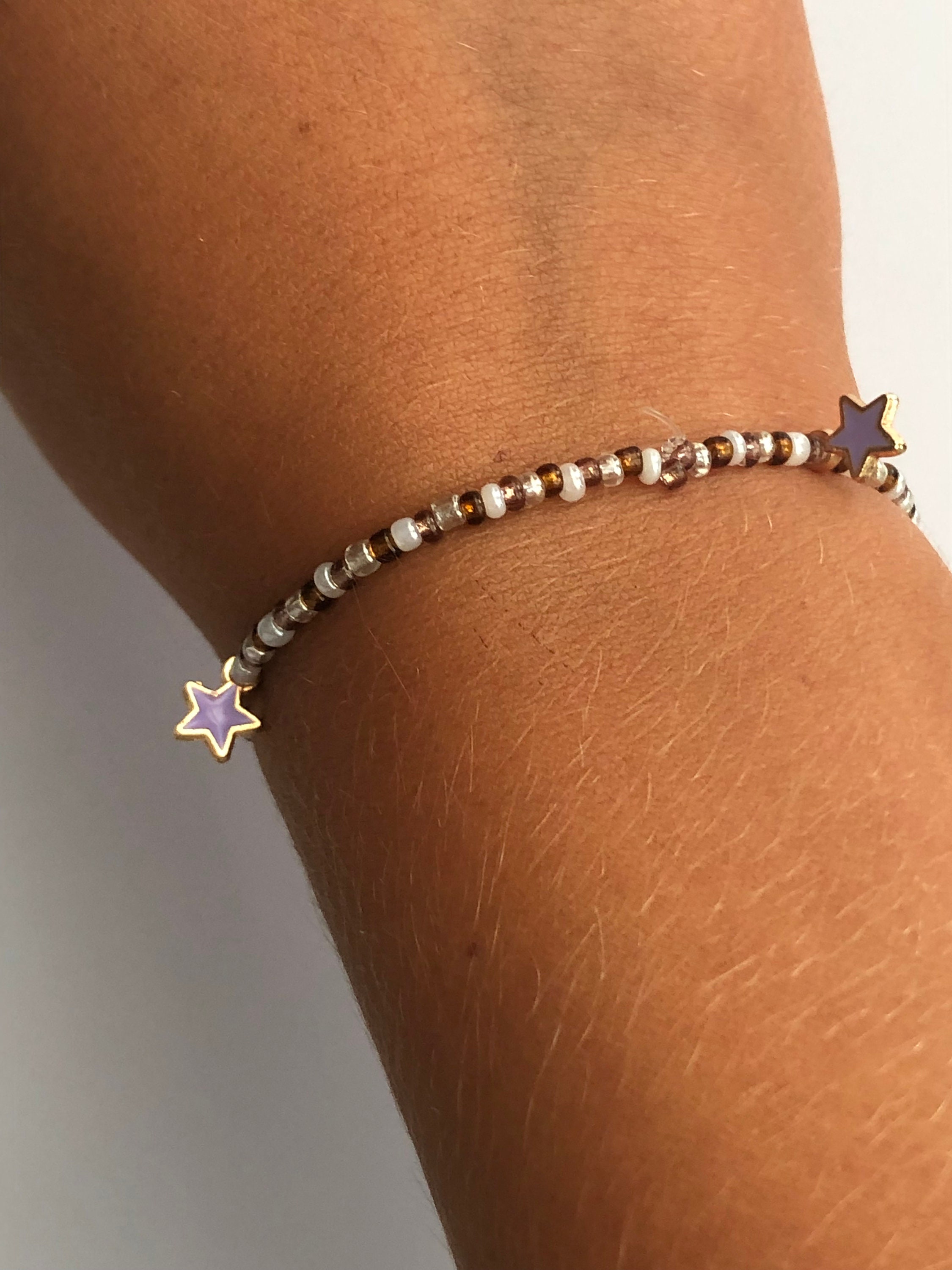 Small Beaded Bracelet With Stars - Etsy