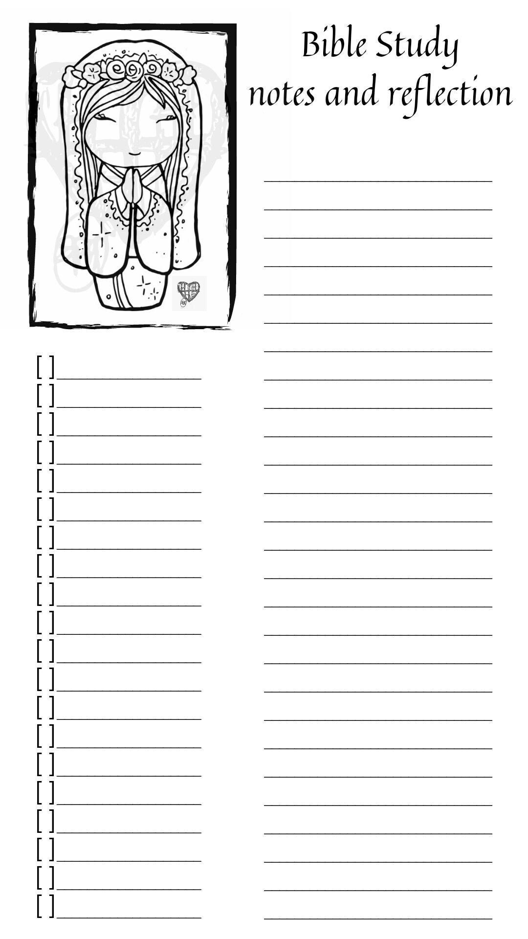Bible Study Notes and Reflection Digital Printable - Etsy