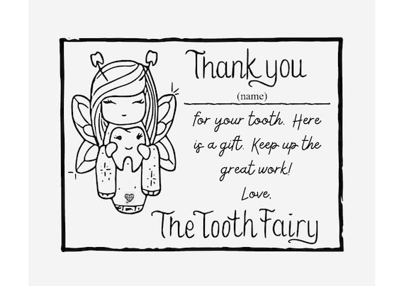 Tooth Fairy Digital Template - Etsy
