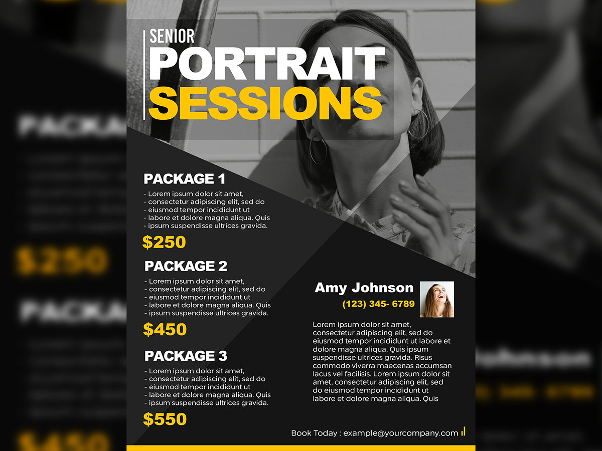 Senior Portrait Flyer Template NO PHOTOSHOP REQUIRED/ Easy and Editable ...
