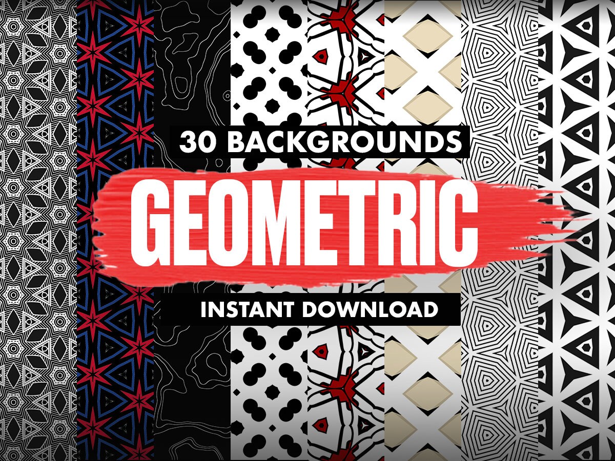 30 GEOMETRIC BACKGROUNDS for Graphic Design - Shapes + Topographic Maps ...