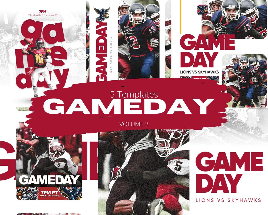 Photoshop Sports Templates Volume 3 - "gameday" Digital Download ...