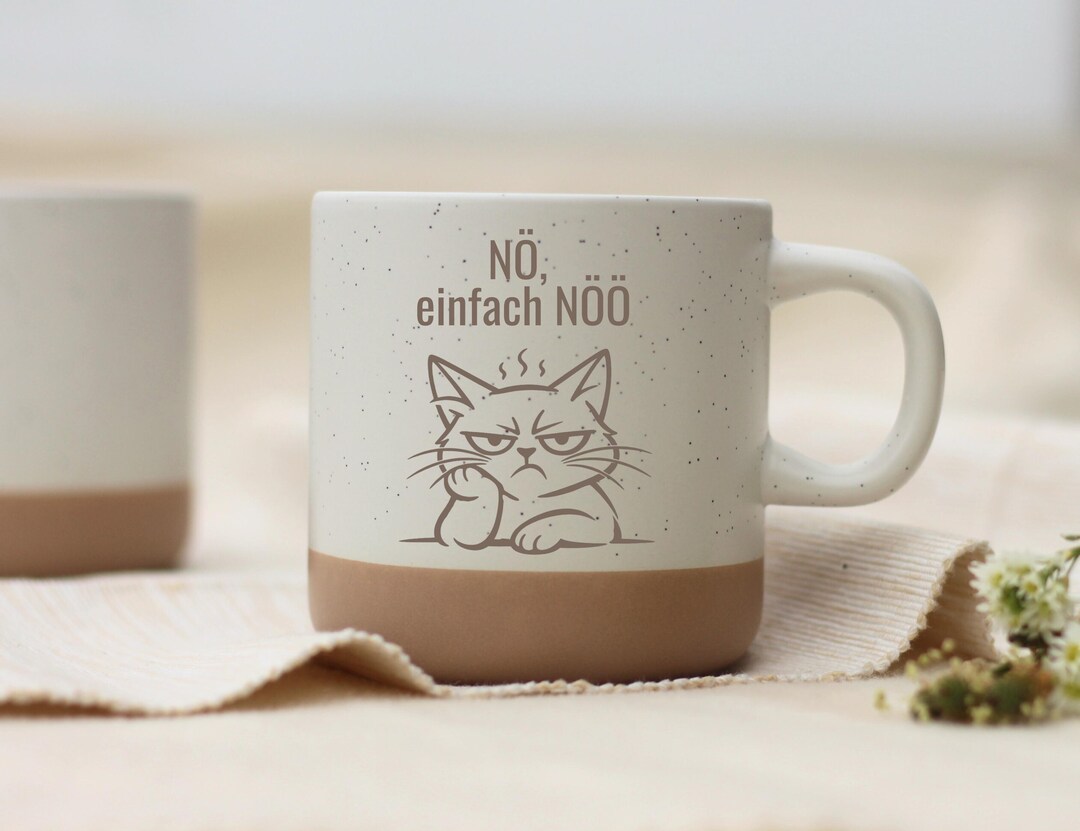 Engraved "no" Mug, Cat Mug, Mug With Cat Saying, Simply No, Gift Idea ...