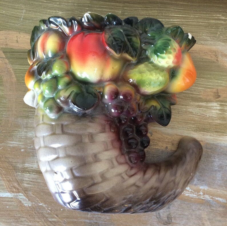 Vintage Ceramic Cornucopia by Wales Made in Japan - Etsy