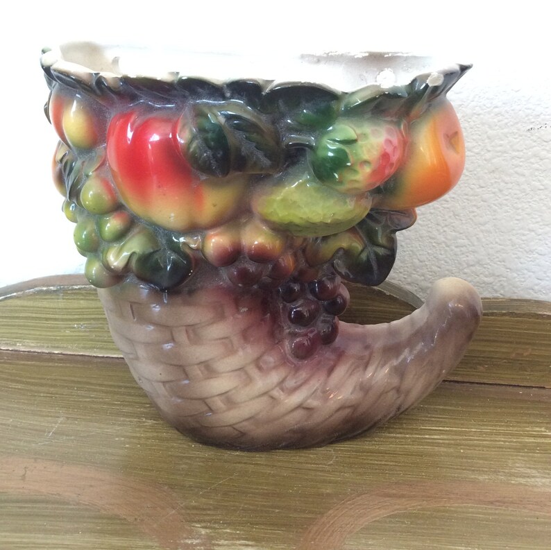 Vintage Ceramic Cornucopia by Wales Made in Japan - Etsy