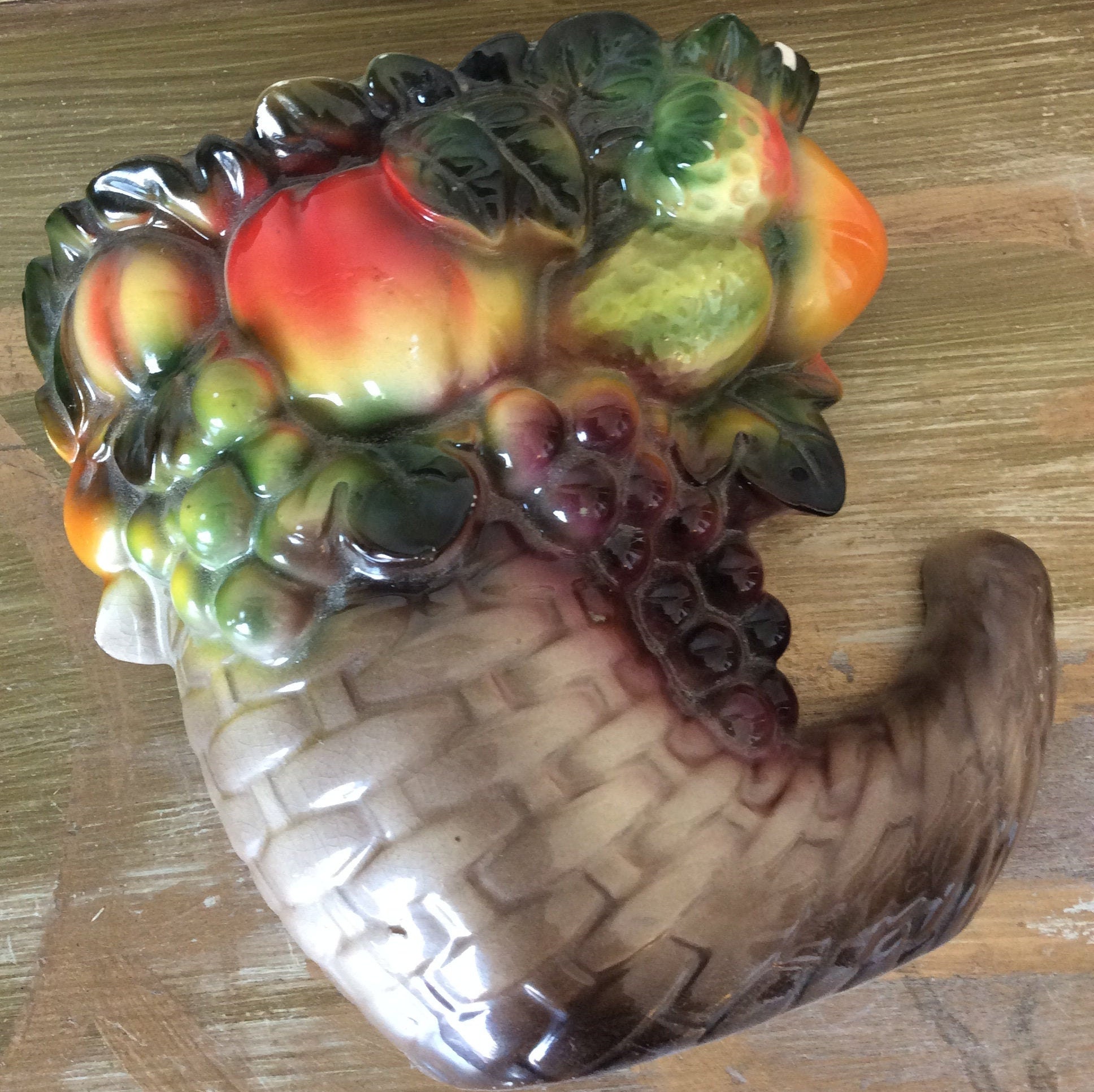 Vintage Ceramic Cornucopia by Wales Made in Japan - Etsy