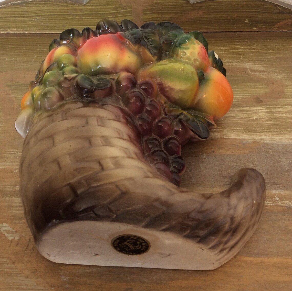 Vintage Ceramic Cornucopia by Wales Made in Japan - Etsy