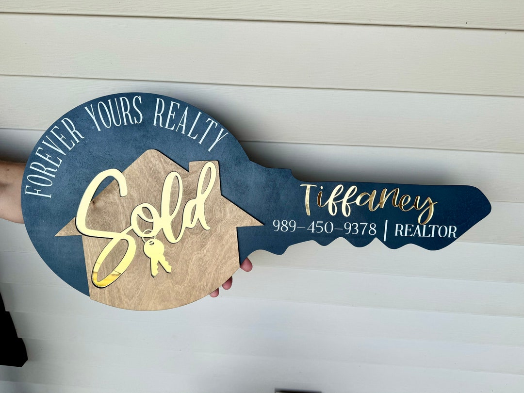 Realtor Key Sign, Realtor Sign, Realty Sign, Realtor Sold Sign, Real ...