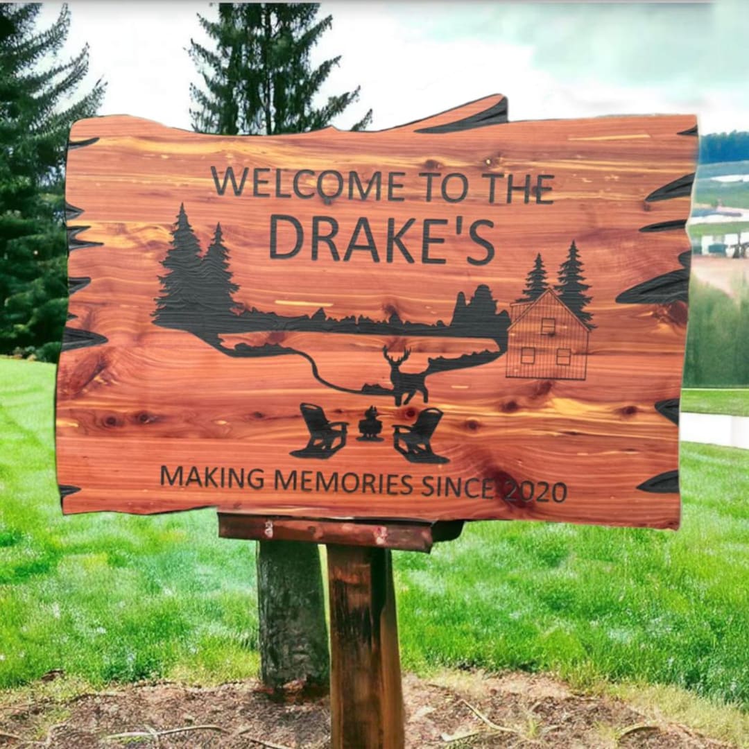 Custom Outdoor Wooden Sign | Custom Wood Sign |wood Cabin Sign ...