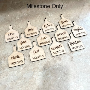Cow Tag Baby Milestones, Baby Shower Gift, Baby Boy, Birth Announcement ...