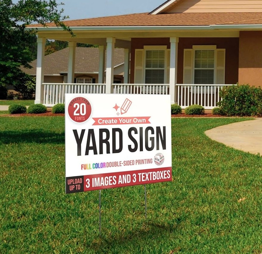 Custom Yard Signs - Single & Double Sided - Personalized, Advertising ...