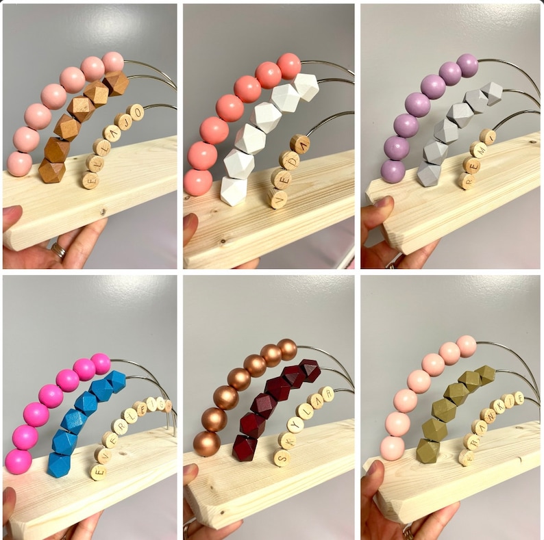 Customize Colors Rainbow Abacus-boho Natural Wooden Rainbow - Etsy